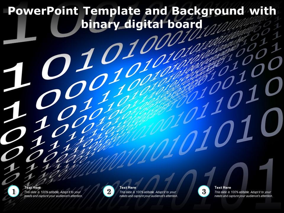 Powerpoint Template And Background With Binary Digital Board | Presentation Graphics ...