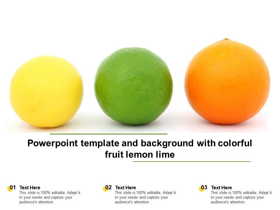 Powerpoint Template And Background With Colorful Fruit Lemon Lime