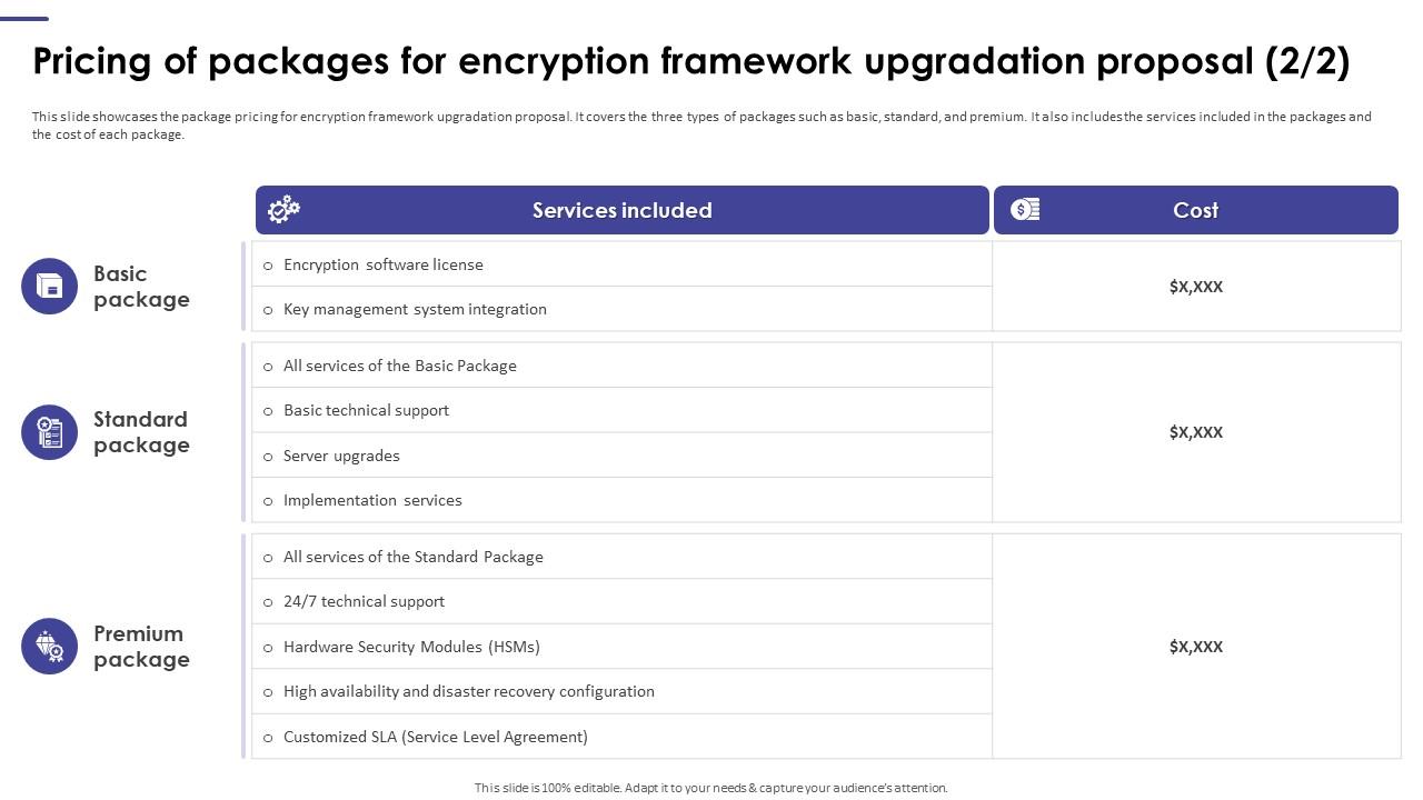 Pricing Summary For Encryption Framework Upgradation Proposal Ppt Powerpoint