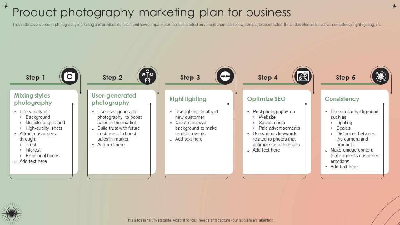 Product Photography Marketing Plan For Business PPT Presentation