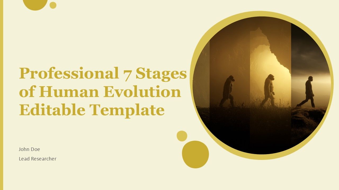 Professional 7 Stages Of Human Evolution Editable Template PPT H