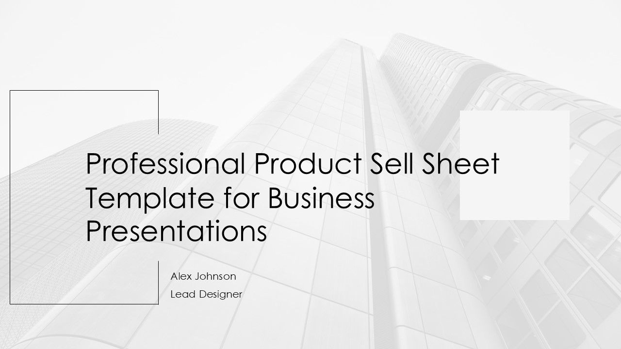 Professional Product Sell Sheet Template For Business Presentations PPT H