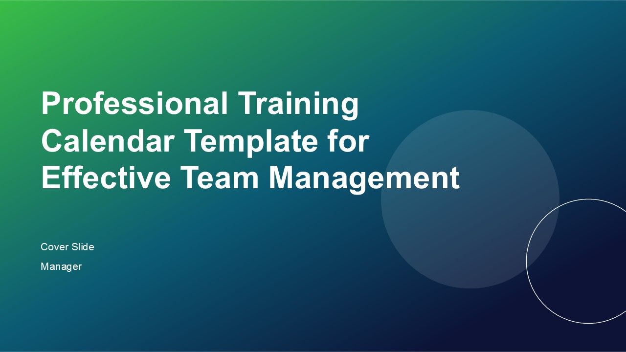 Professional Training Calendar Template For Effective Team Management PPT H
