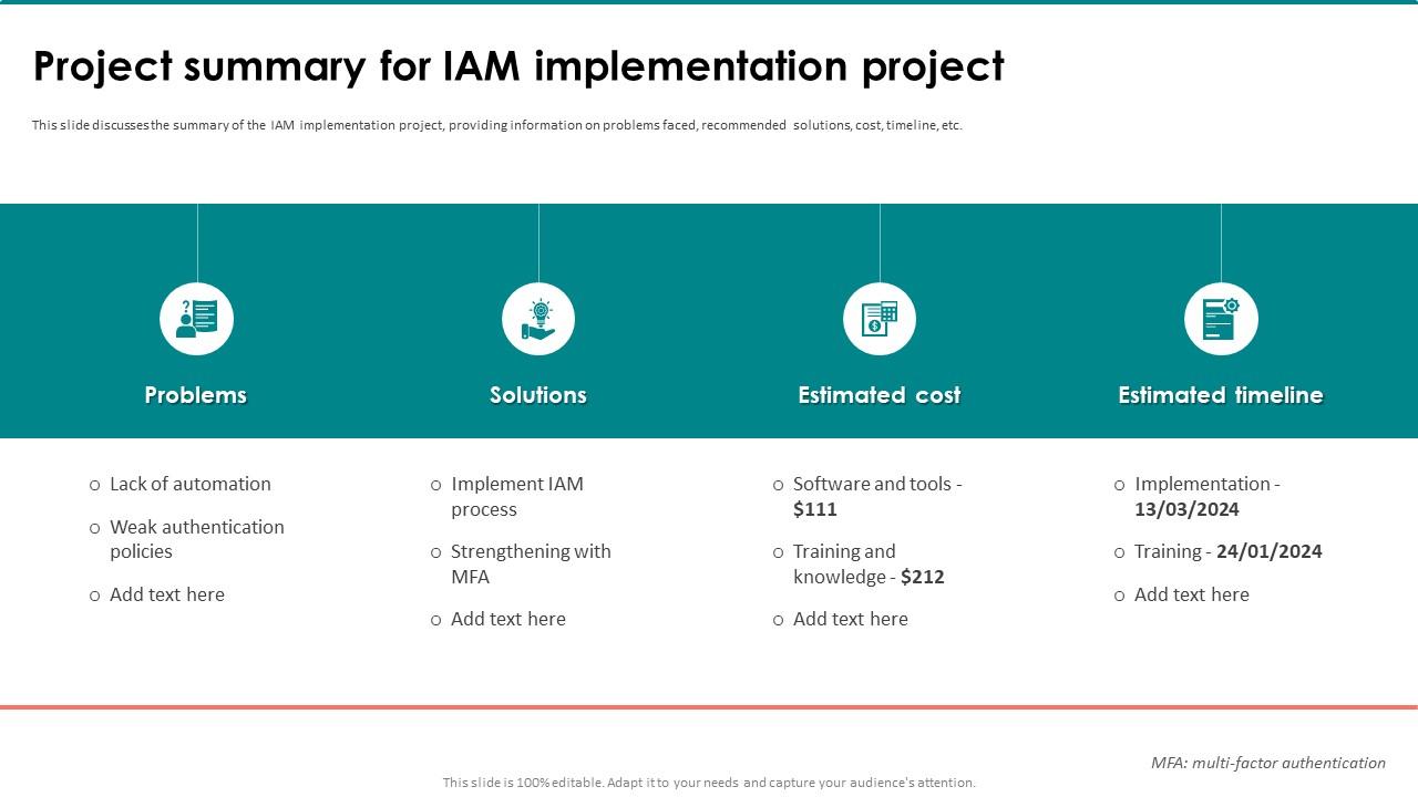 Project Summary For IAM Implementation Project IAM Implementation Plan ...