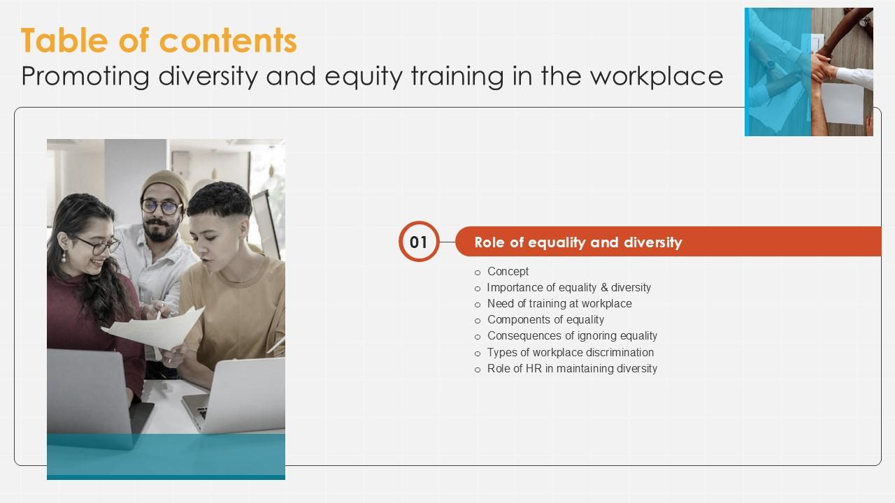 Promoting Diversity And Equity Training In The Workplace Table Of ...