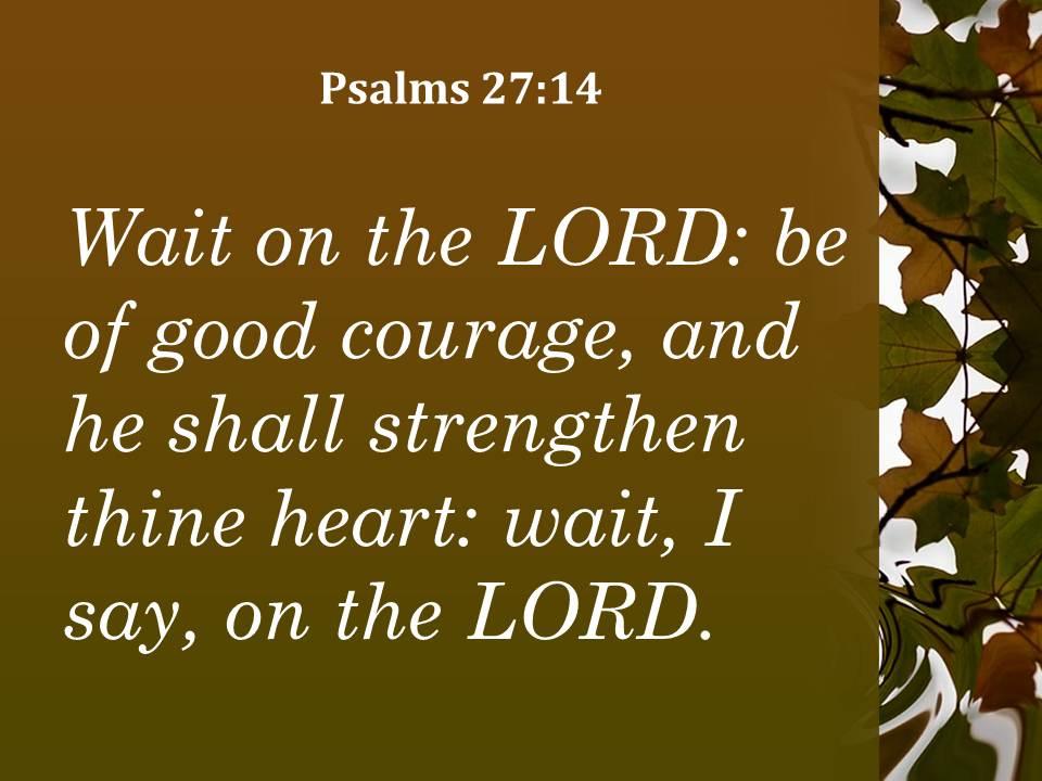 Psalms 27 14 Wait For The LORD Powerpoint Church Sermon | Presentation ...