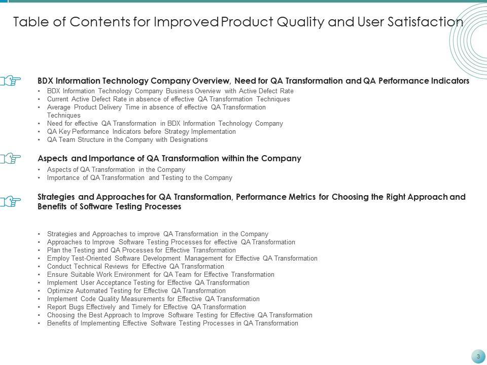 Qa Transformation For Improved Product Quality And User Satisfaction Powerpoint Presentation