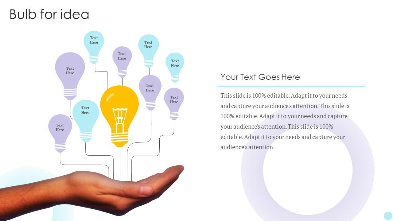 QMS Bulb For Idea Ppt Design Ideas PPT Example