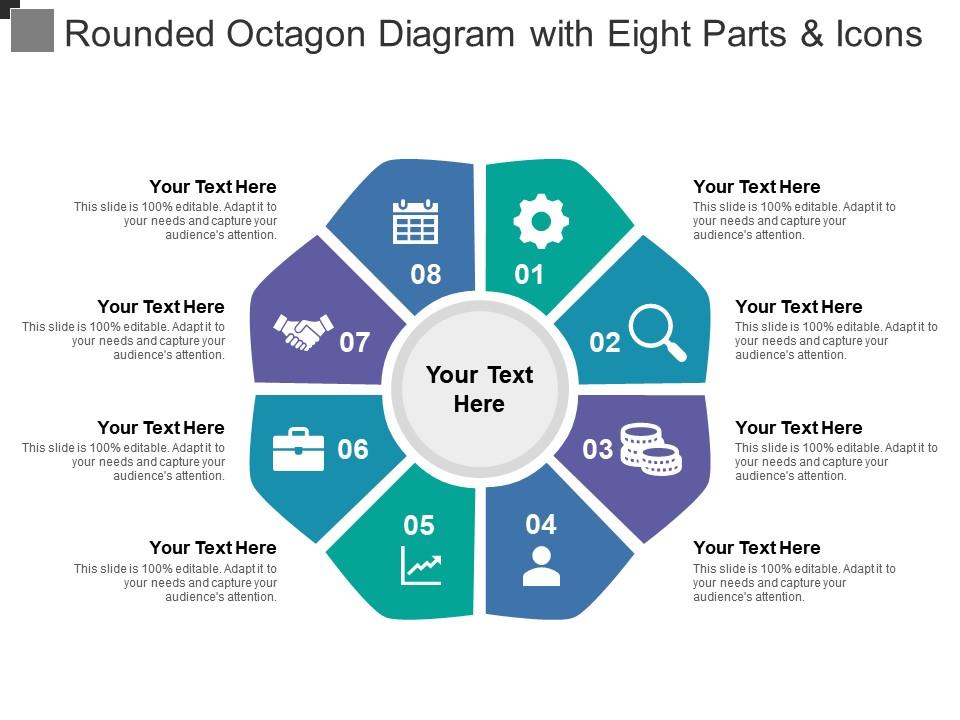Octagon Graphic For Powerpoint Presentation Octagon Stage Process Flow