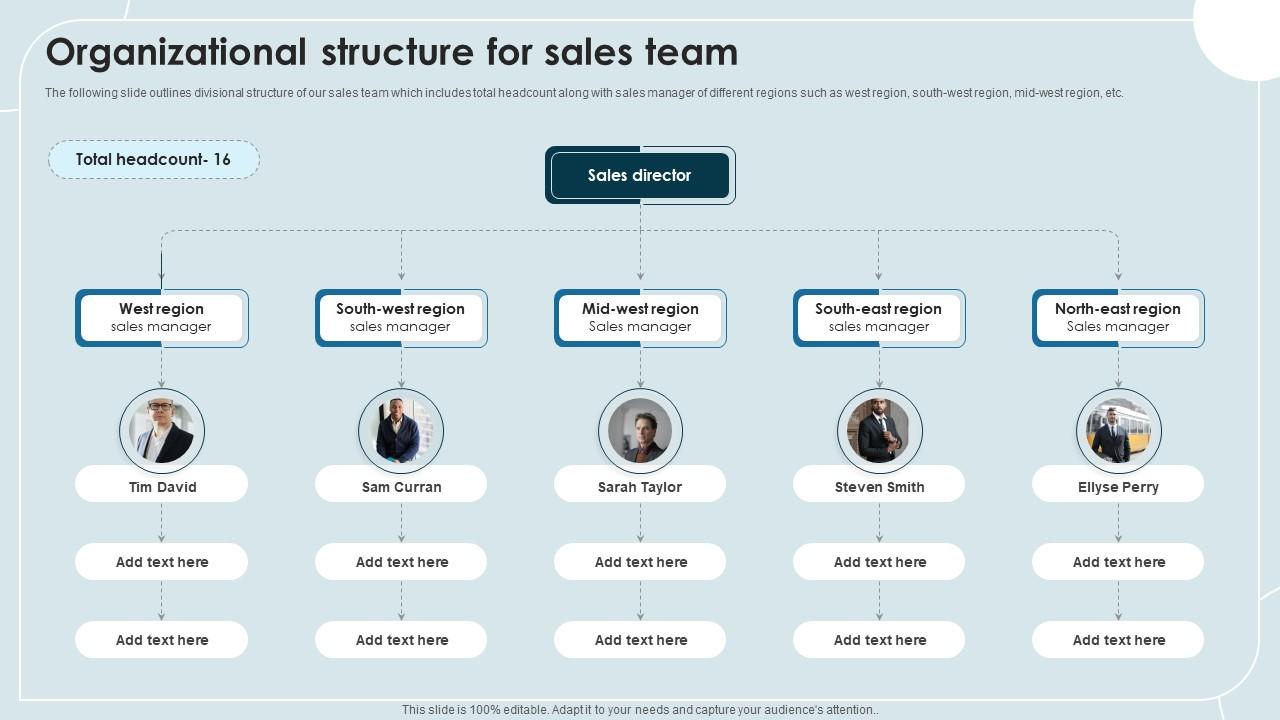 Sales Team Management Organizational Structure For Sales Team Ppt ...