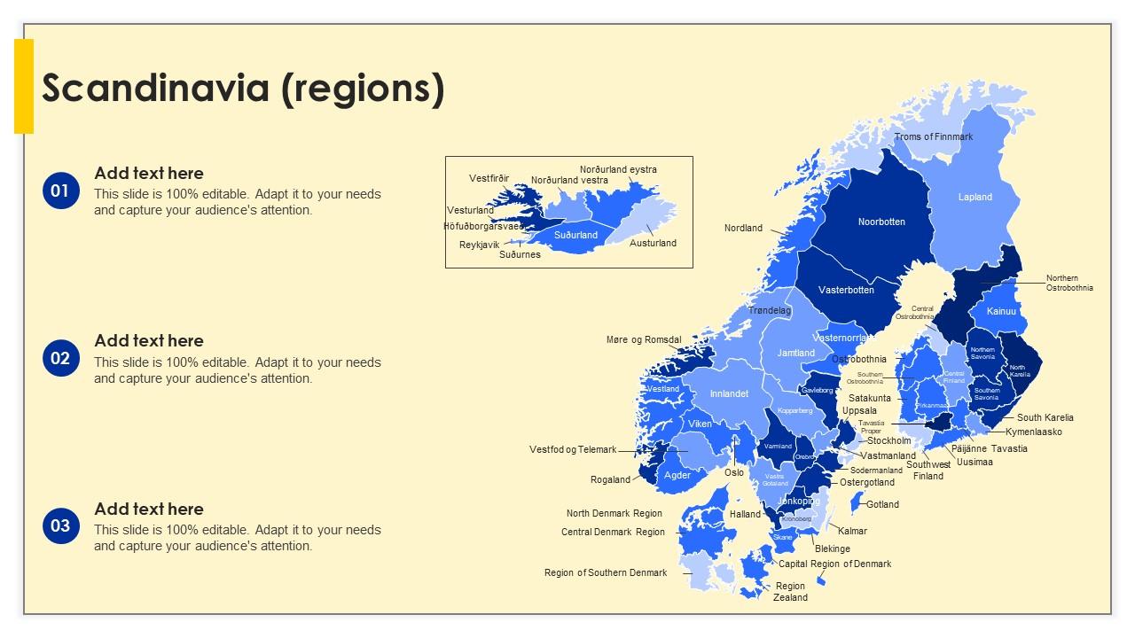 Scandinavia Regions PU Maps SS PPT Template