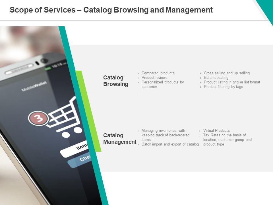Scope Of Services Catalog Browsing And Management Ppt Powerpoint Presentation Icon Demonstration