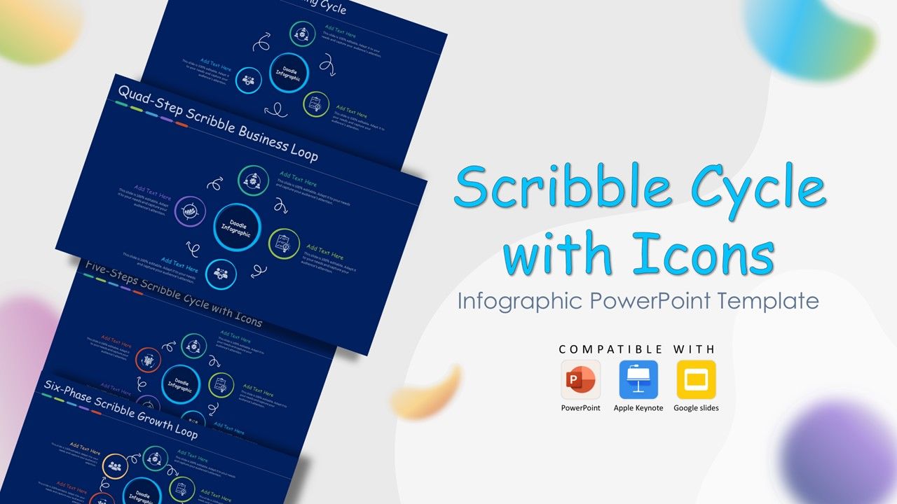 Scribble Cycle With Icons Infographic Powerpoint Template Bundles