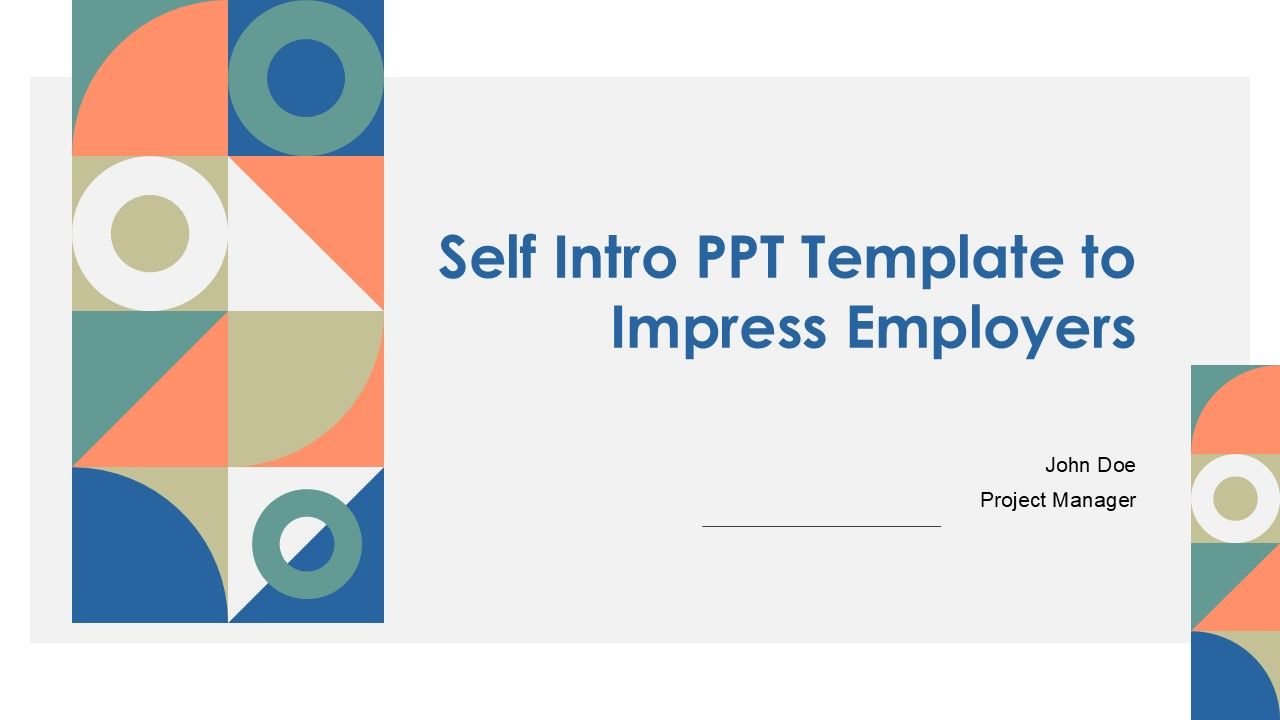 Self Intro PPT Template To Impress Employers PPT H