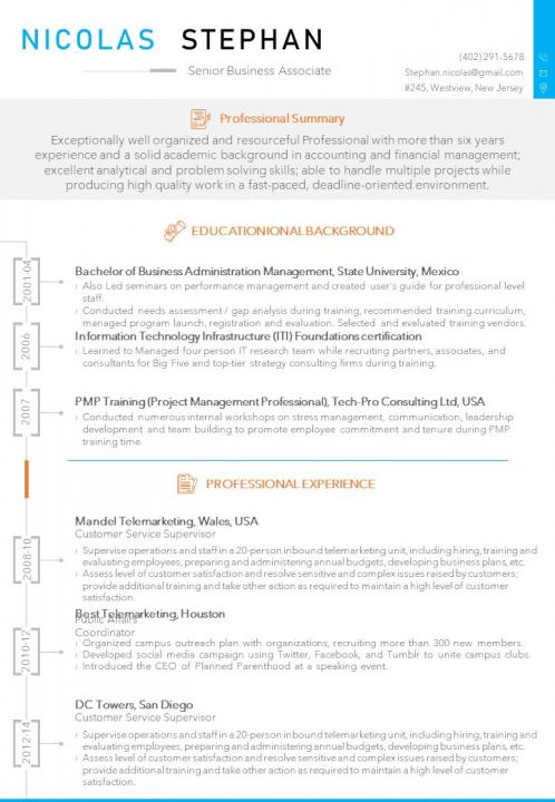Senior Business Associate Resume Sample Template | PowerPoint Design ...