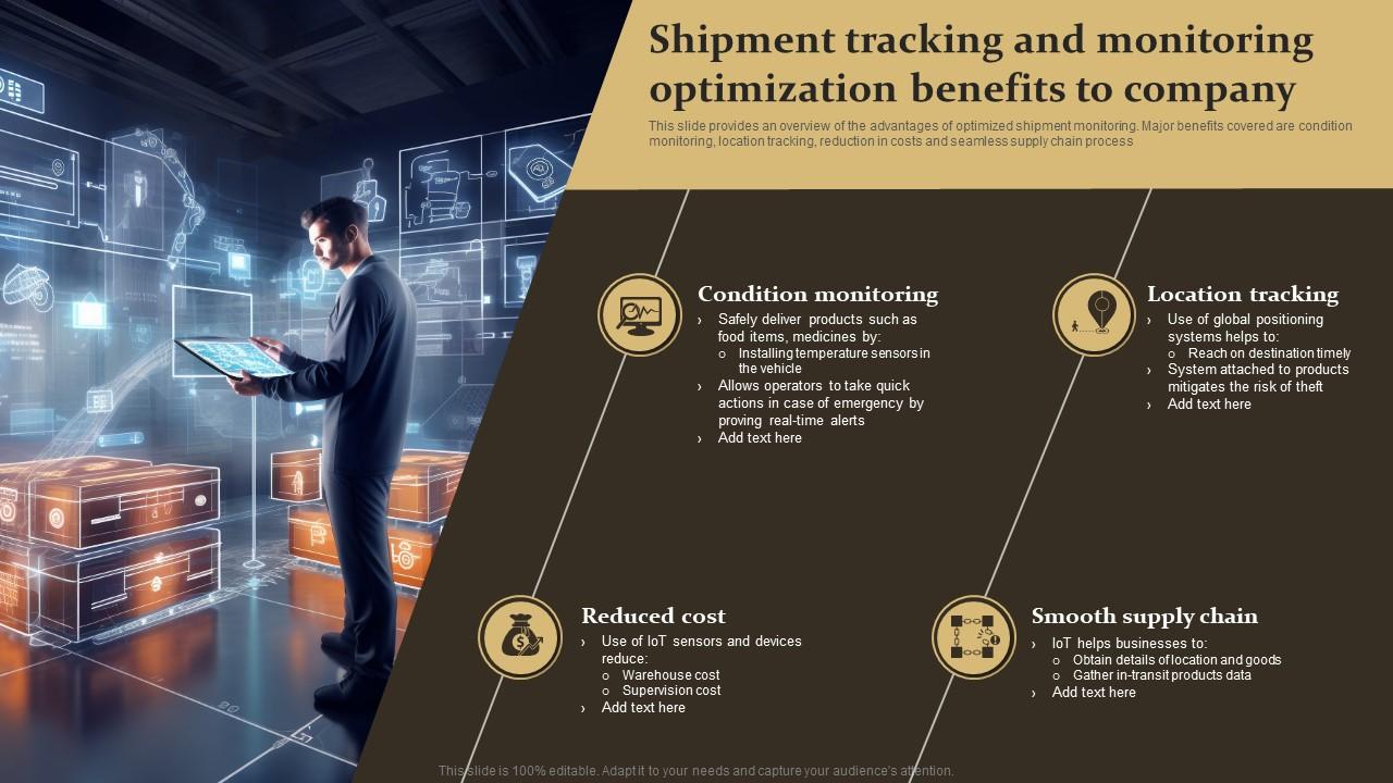 Shipment Tracking And Monitoring Optimization Iot Supply Chain Management Iot Ss Ppt Example