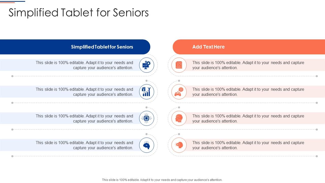 Simplified Tablet For Seniors In Powerpoint And Google Slides Cpp PPT ...