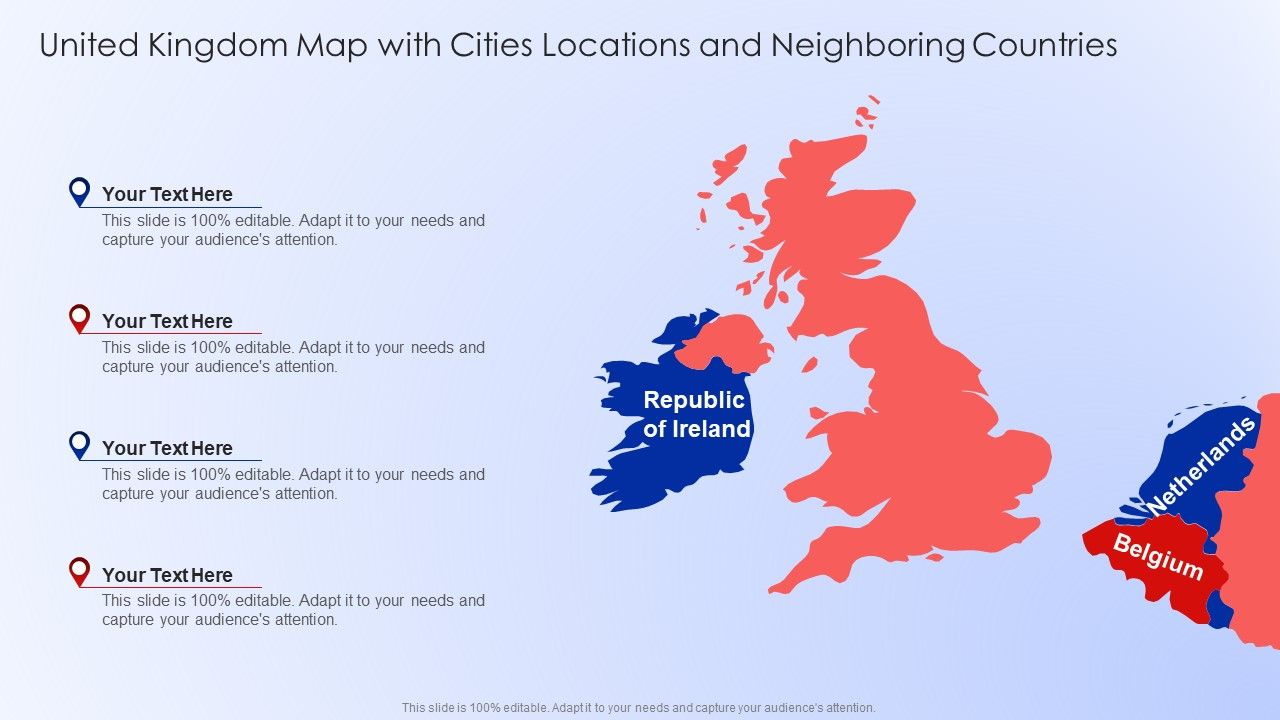United Kingdom Map With Cities Locations And Neighboring Countries ...