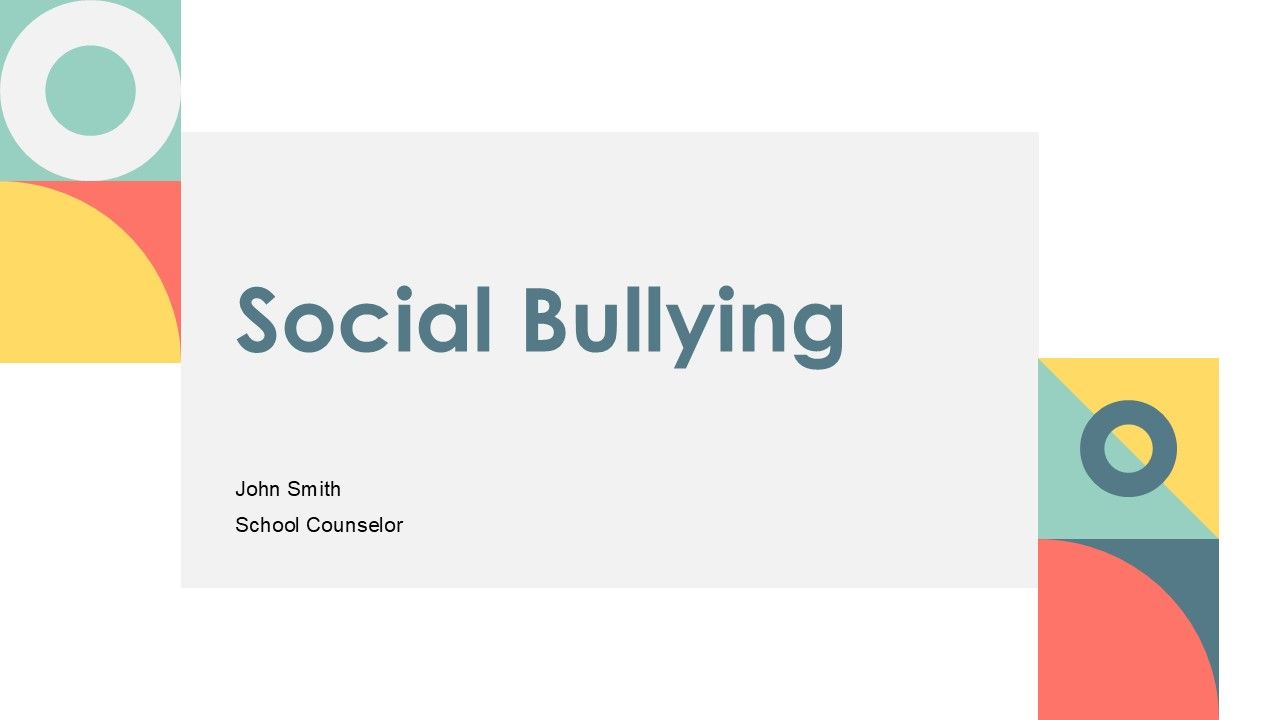 Social Bullying PPT Designs ACP