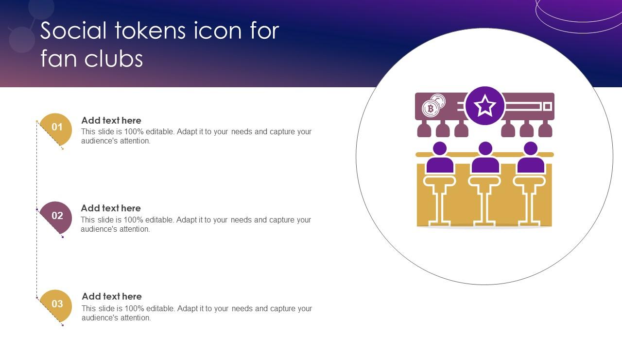Social Tokens Icon For Fan Clubs Ppt Example PPT Template