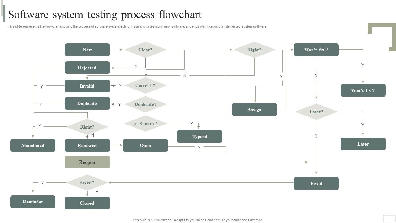 Software System Testing Process Flowchart Business Software Deployment Strategic Ppt Example