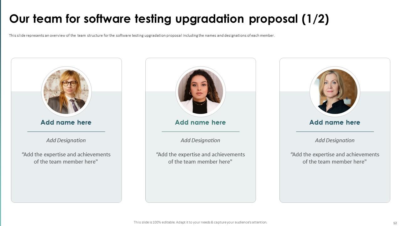 Software Testing Upgradation Proposal Powerpoint Presentation Slides