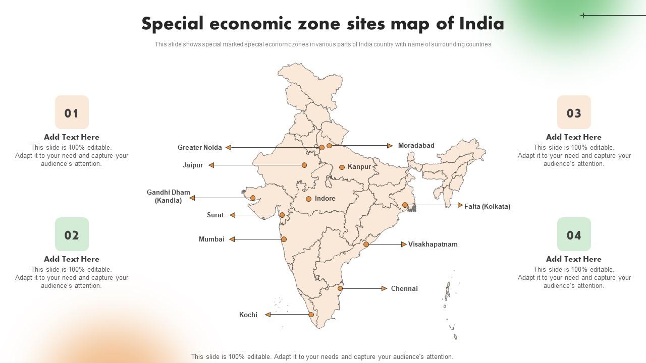 Special Economic Zone Sites Map Of India PPT Sample