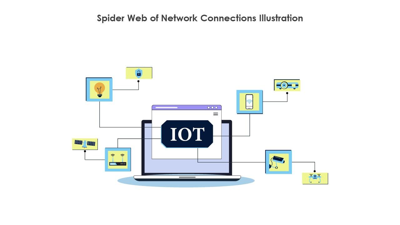 Spider Web Of Network Connections Illustration Ppt Example