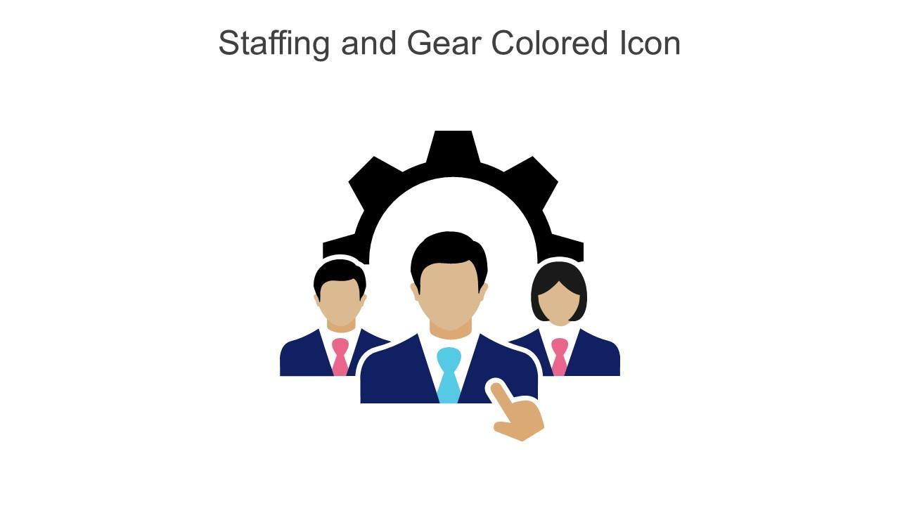 Staffing And Gear Colored Icon In Powerpoint Pptx Png And Editable Eps Format Presentation