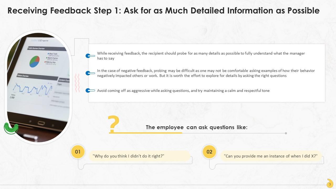 Steps To Receive Feedback At Workplace Training Ppt PPT Example