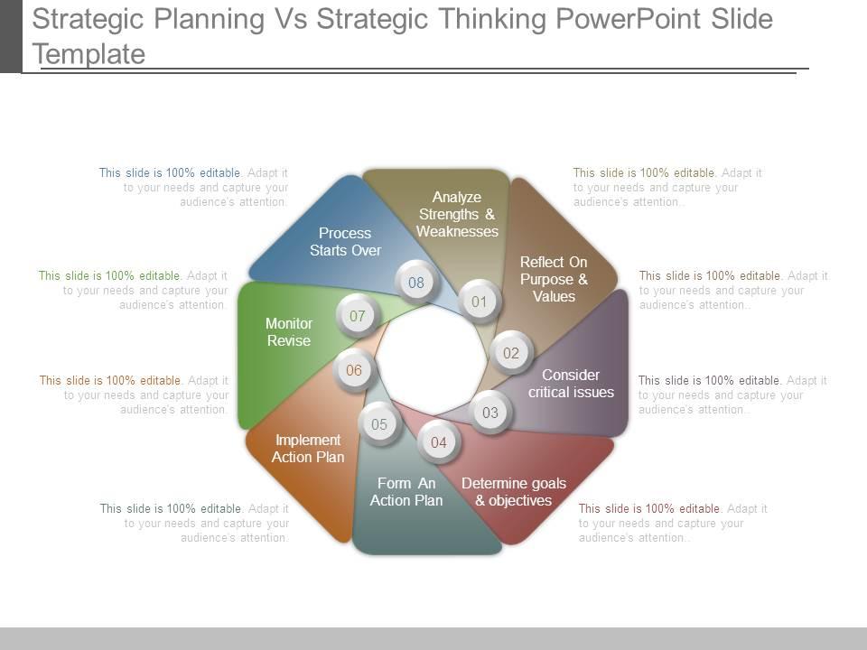 Strategic planning vs strategic thinking powerpoint slide template ...
