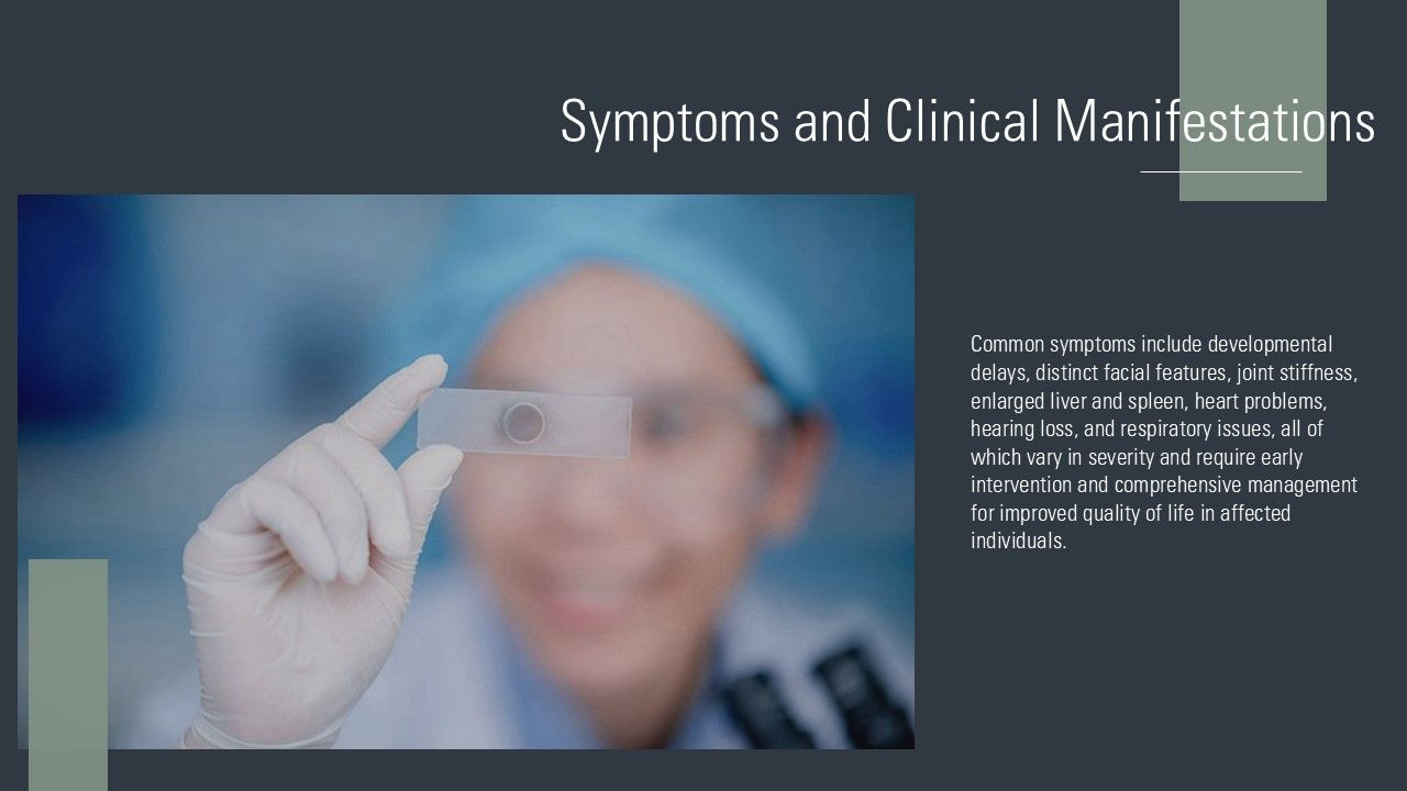 Symptoms And Clinical Manifestations Hurler Syndrome PPT Slides ST AI SS