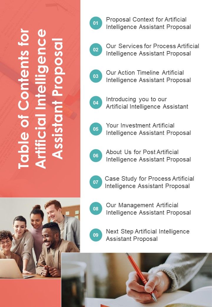 Table Of Contents For Artificial Intelligence Assistant Proposal One Pager Sample Example ...