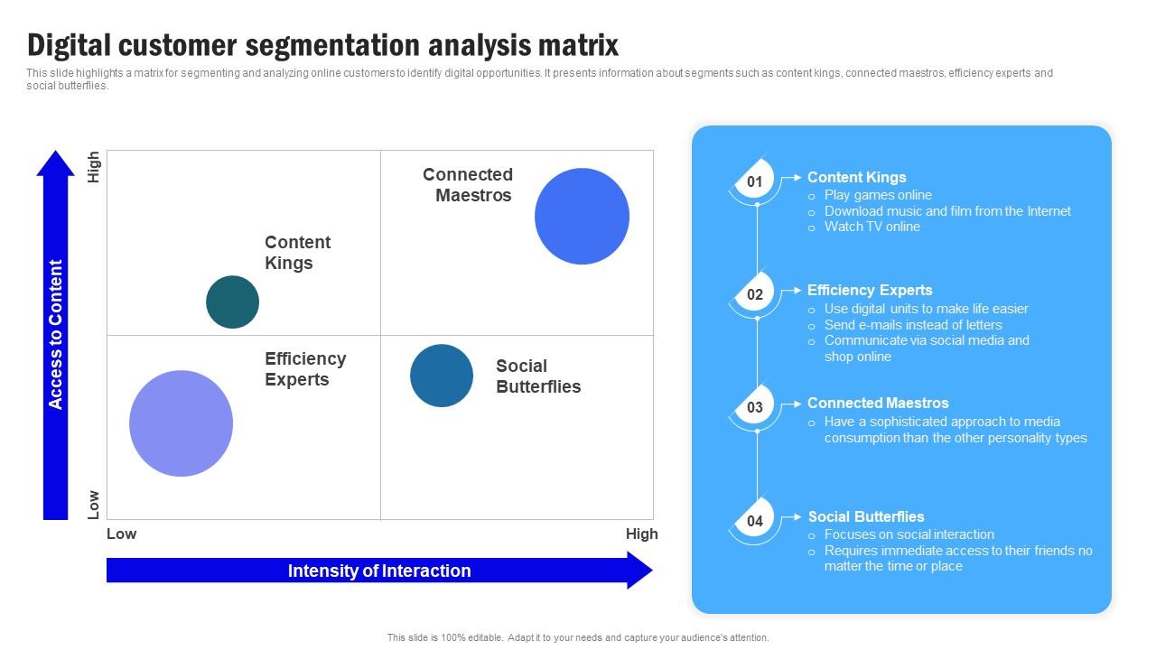 Target Market Grouping Digital Customer Segmentation Analysis Matrix Mkt Ss V Ppt Powerpoint