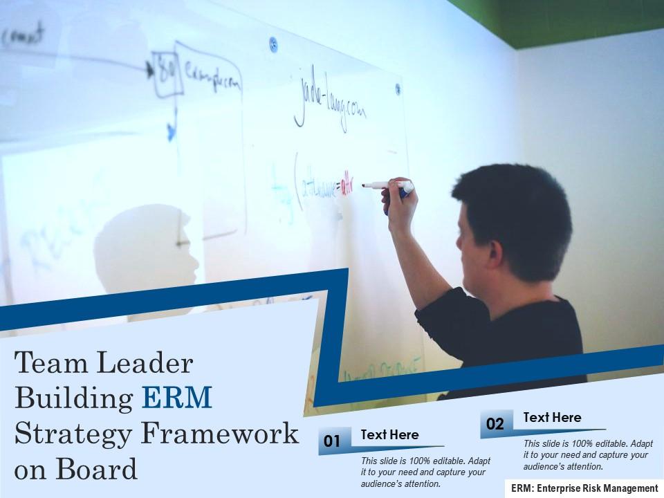 Team Leader Building Erm Strategy Framework On Board Presentation Graphics Presentation