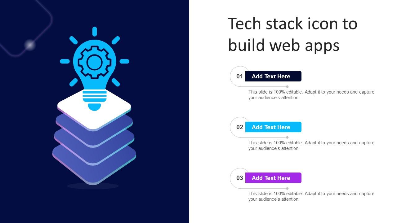 Tech Stack Icon To Build Web Apps Ppt Powerpoint