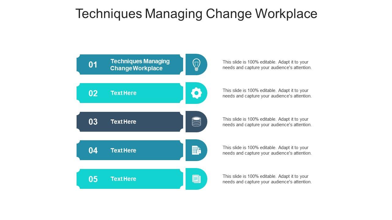 Techniques Managing Change Workplace Ppt Powerpoint Presentation Ideas ...