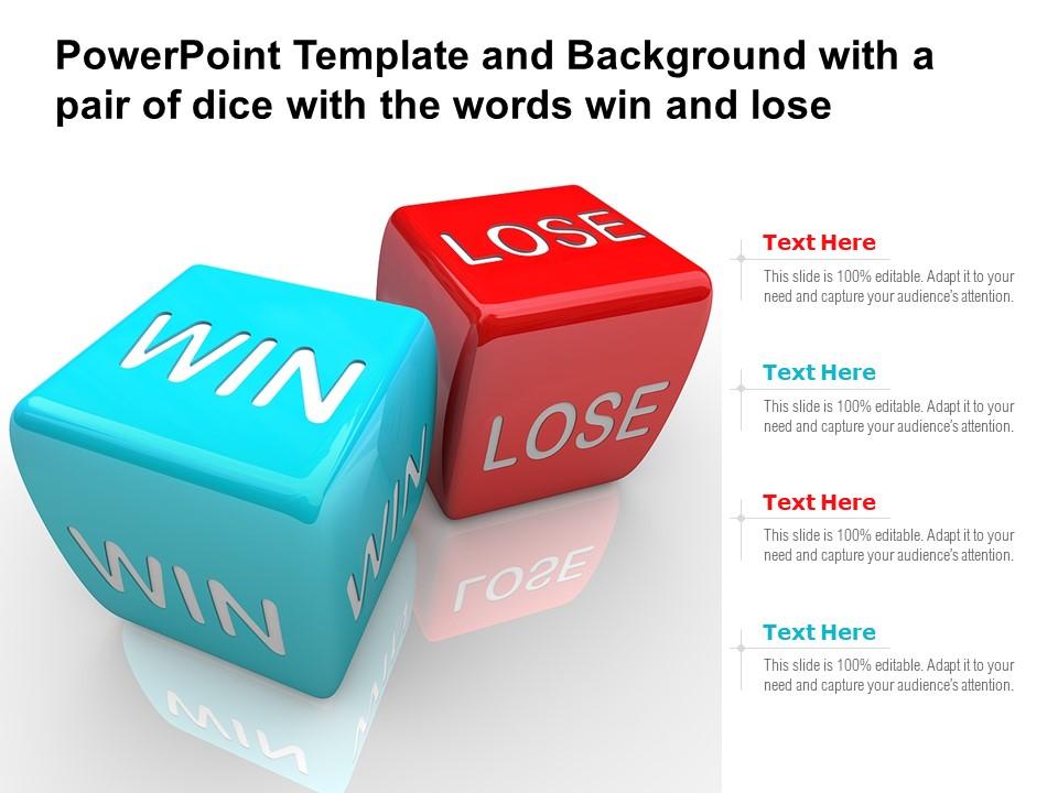 Template Background With A Pair Of Dice With The Words Win And Lose Ppt ...