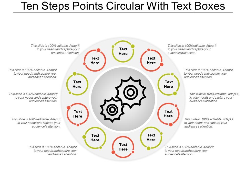 Ten Steps Points Circular With Text Boxes | Presentation PowerPoint ...