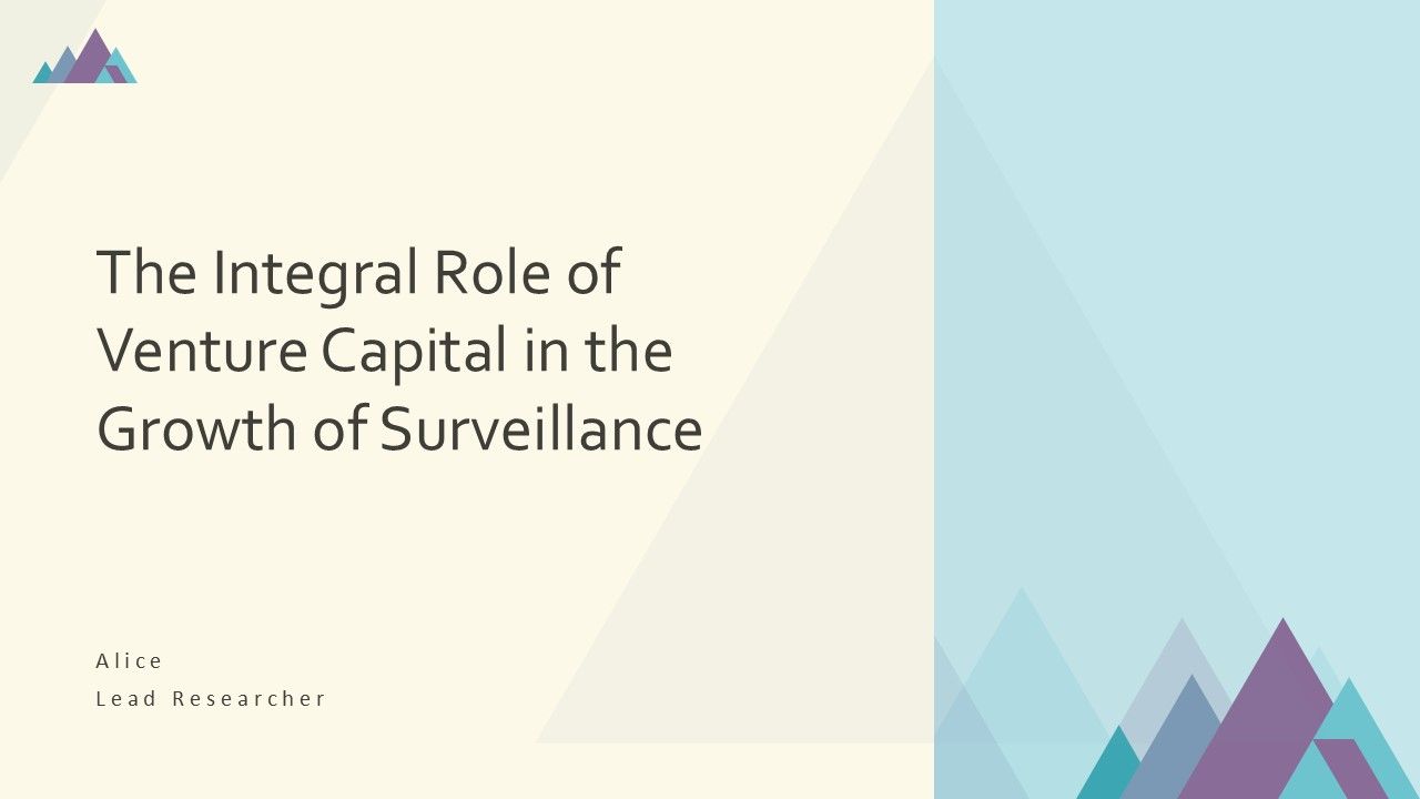 The Integral Role Of Venture Capital In The Growth Of Surveillance PPT ...