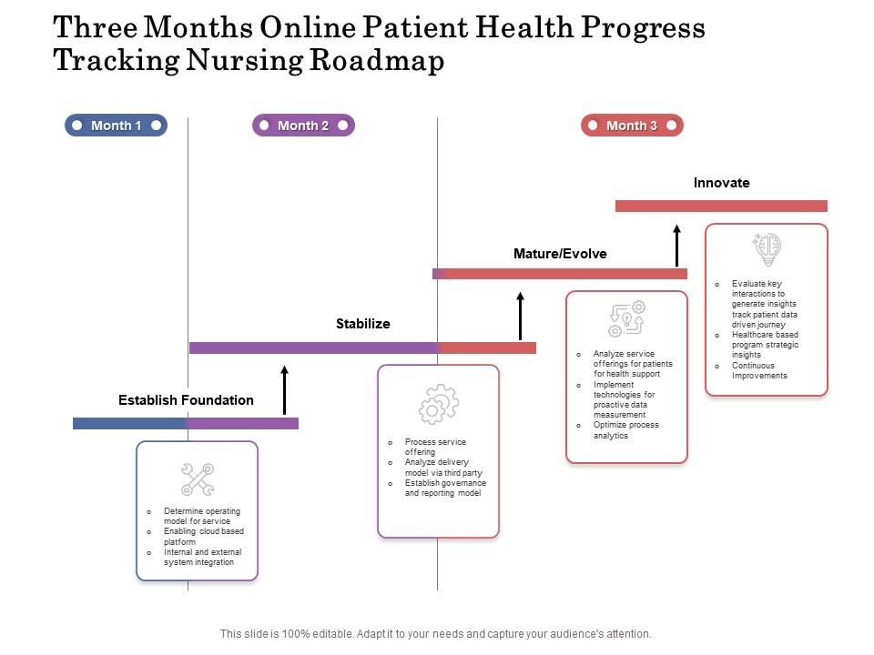 Three Months Online Patient Health Progress Tracking Nursing Roadmap ...