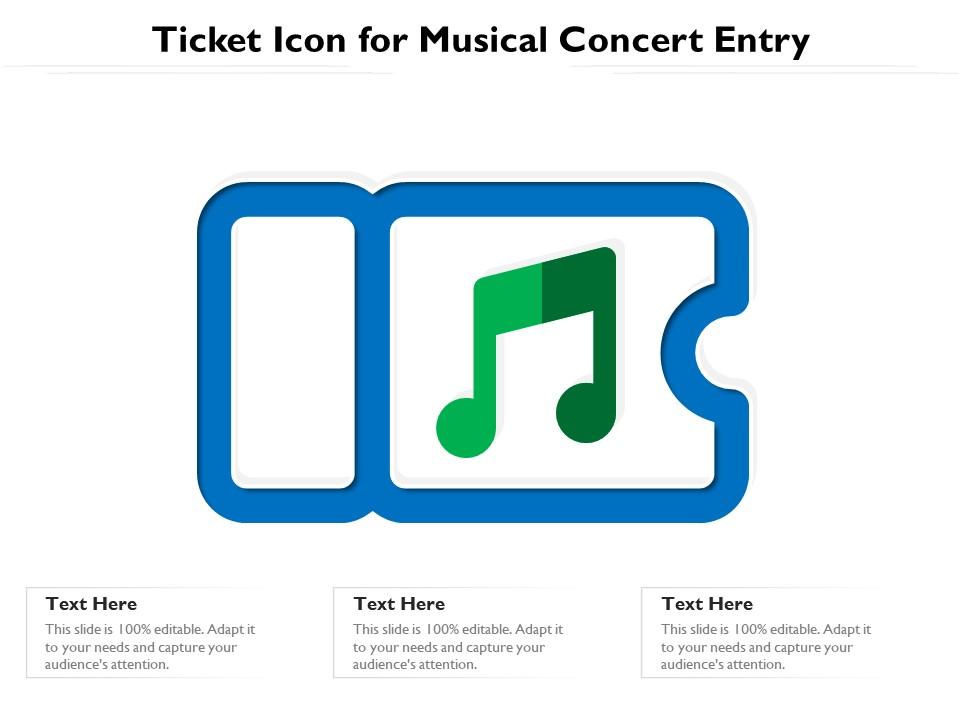 Ticket Icon For Musical Concert Entry | Presentation Graphics ...
