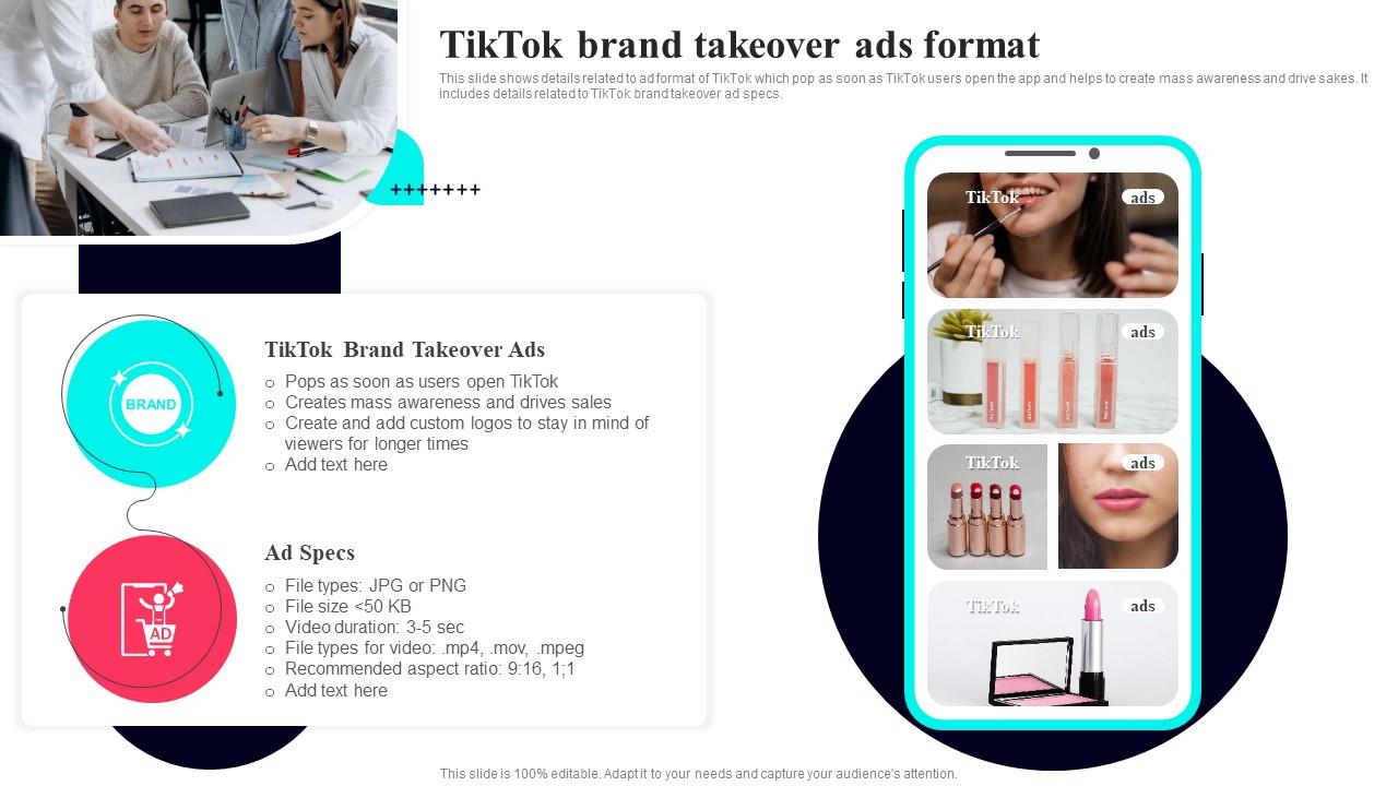 TikTok Brand Takeover Ads Format TikTok Marketing Guide To Build Brand PPT Example
