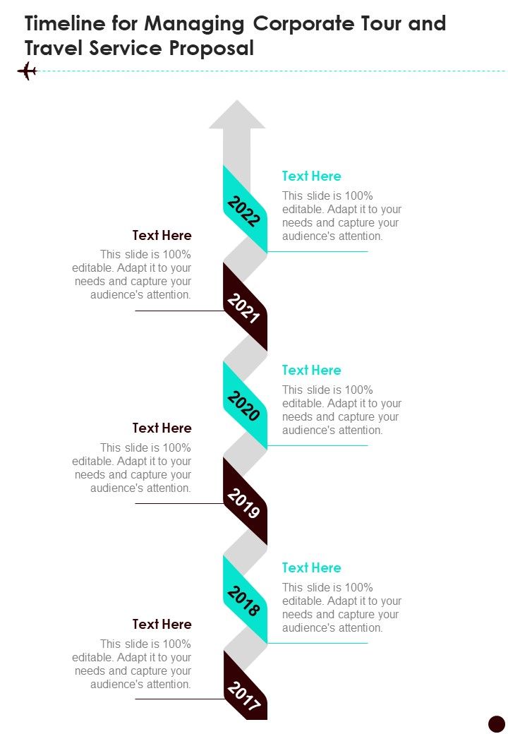 Timeline For Managing Corporate Tour And Travel Service One Pager Sample Example Document ...