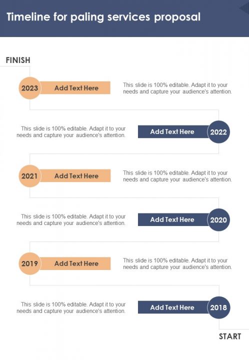 Timeline For Paling Services Proposal One Pager Sample Example Document PPT Sample