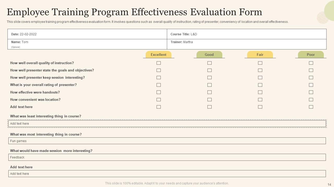 Training Program Effectiveness Powerpoint Ppt Template Bundles Ppt Sample