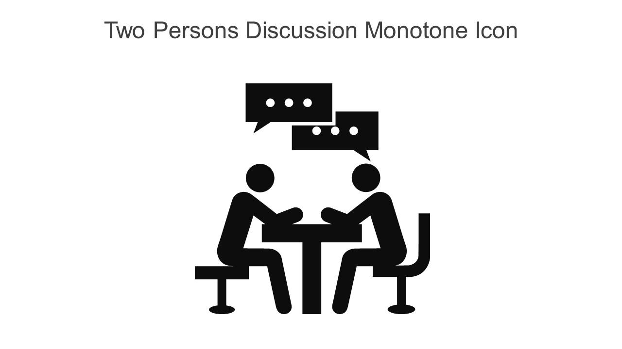 Two Persons Discussion Monotone Icon In Powerpoint Pptx Png And 2583