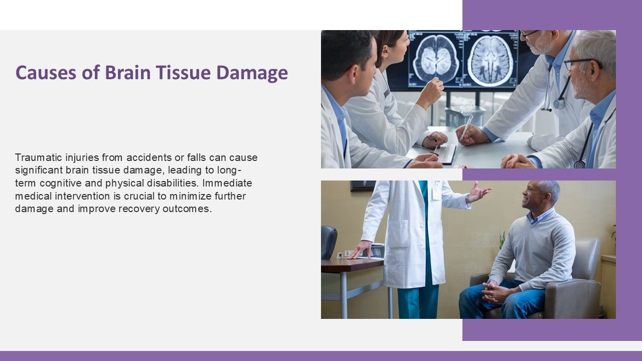 Understanding Brain Tissue Damage Causes And Effects PPT Template ST AI