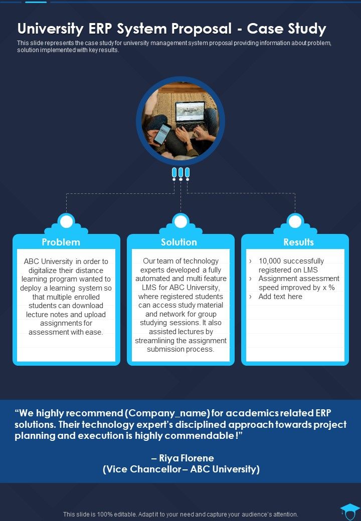 University ERP System Proposal Case Study One Pager Sample Example Document | Presentation ...