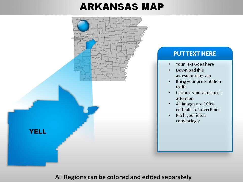 USA Arkansas State Powerpoint Maps | PowerPoint Slide Images | PPT ...